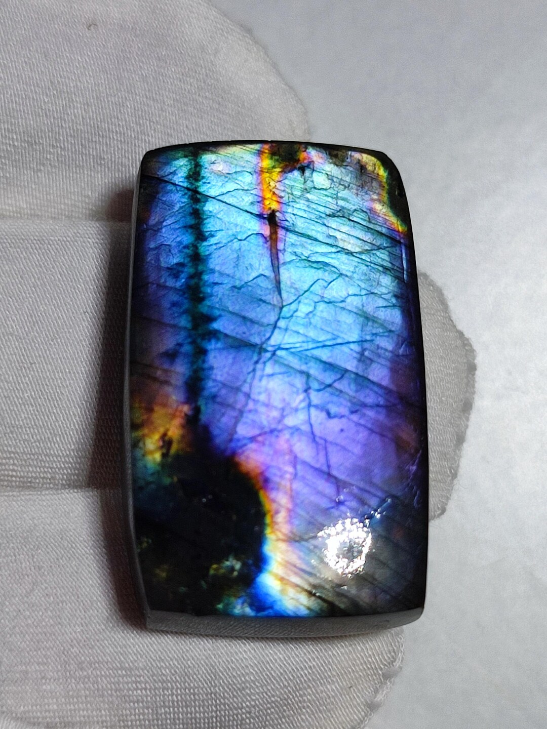 Natural Spectrolite Purple Flashy Labradorite Cabochon||size=31×18×7 ...