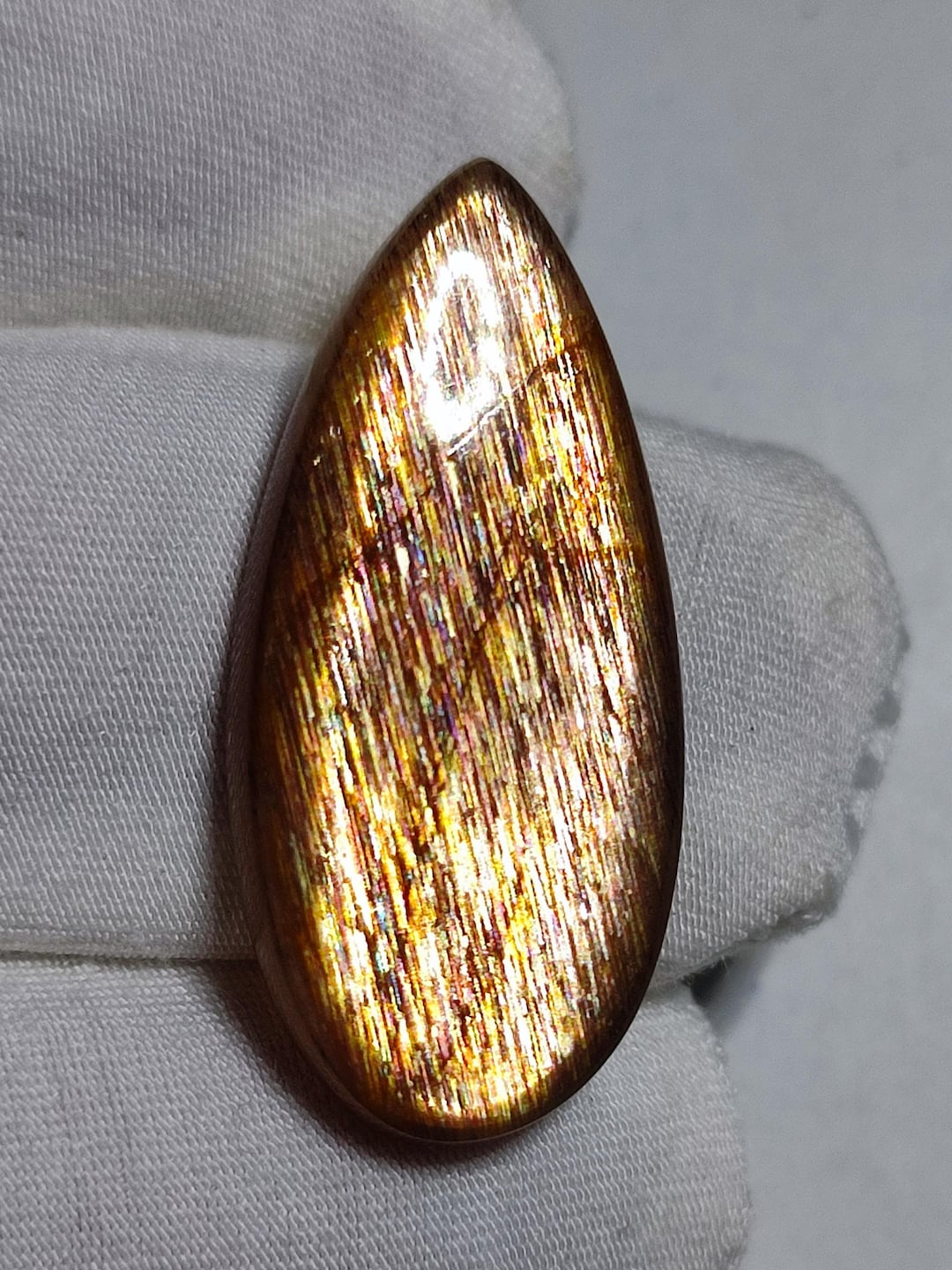 Natural Rainbow Lattice Sunstone Cabochon From Tanzania Sunstone ...