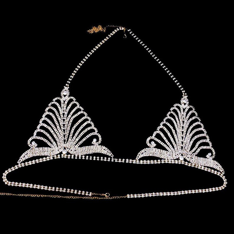 Crystal Lingerie Chain for Women Bling Rhinestone Bra Body - Etsy