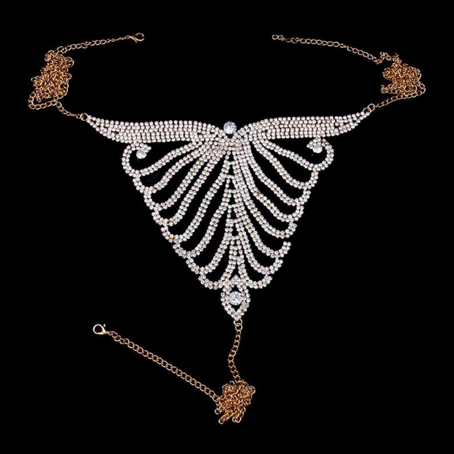 Crystal Lingerie Chain for Women Bling Rhinestone Bra Body - Etsy
