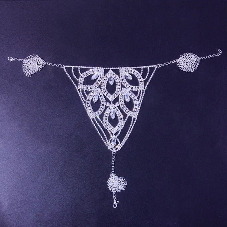 Bling Rhinestone Triangle Bikini Body Chain Bra Harness - Etsy