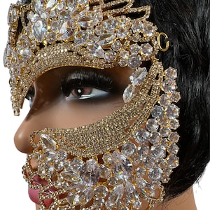 Rhinestone Mask Masquerade Masks Women Halloween Mask Venetian Mask ...
