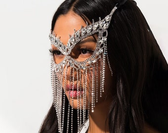 Rhinestone Mask - Etsy