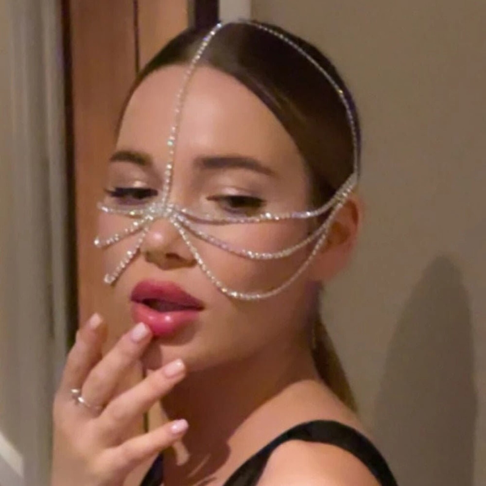 Rhinestone Layered Head Chains Cover Face Jewelry Women - Etsy