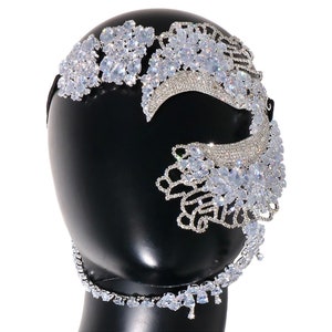 Rhinestone Mask Masquerade Masks Women Halloween Mask Venetian - Etsy