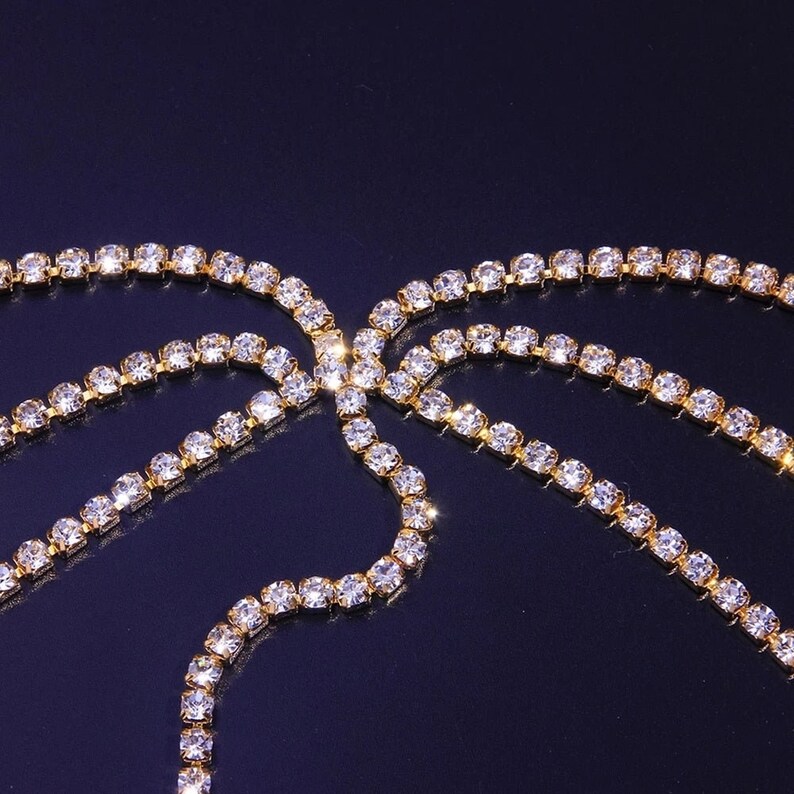 Rhinestone Layered Head Chains Cover Face Jewelry Women - Etsy