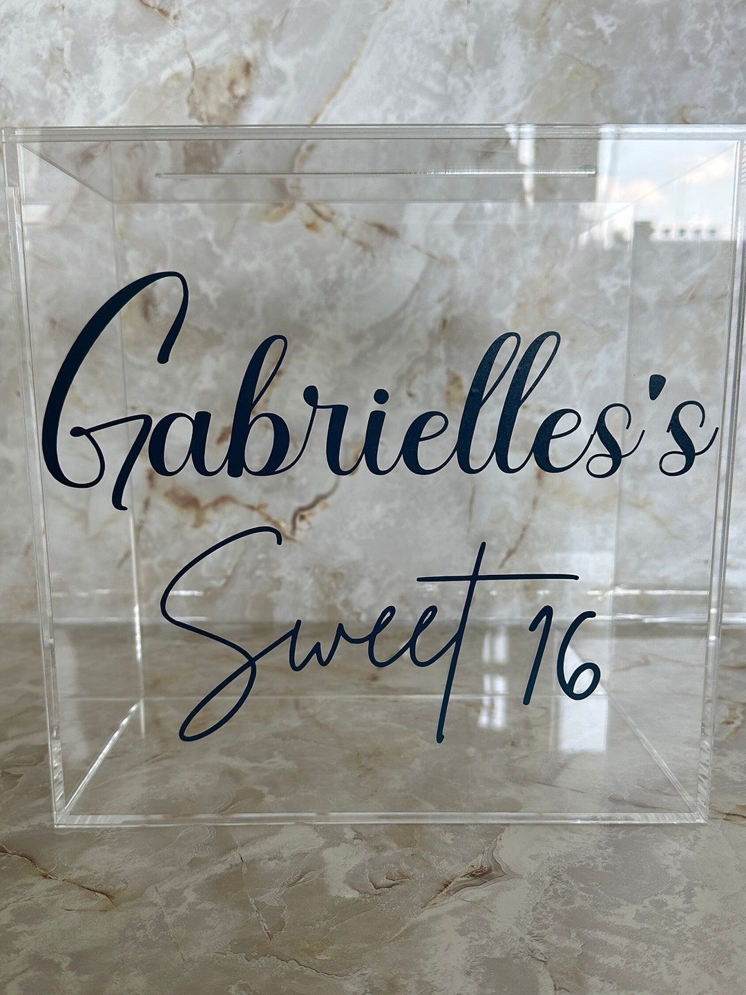 Personalized Clear Acrylic Card Box - Etsy
