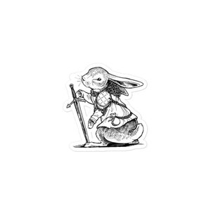 Rabbit Knight - Illustrated Jumbo Sticker - Etsy