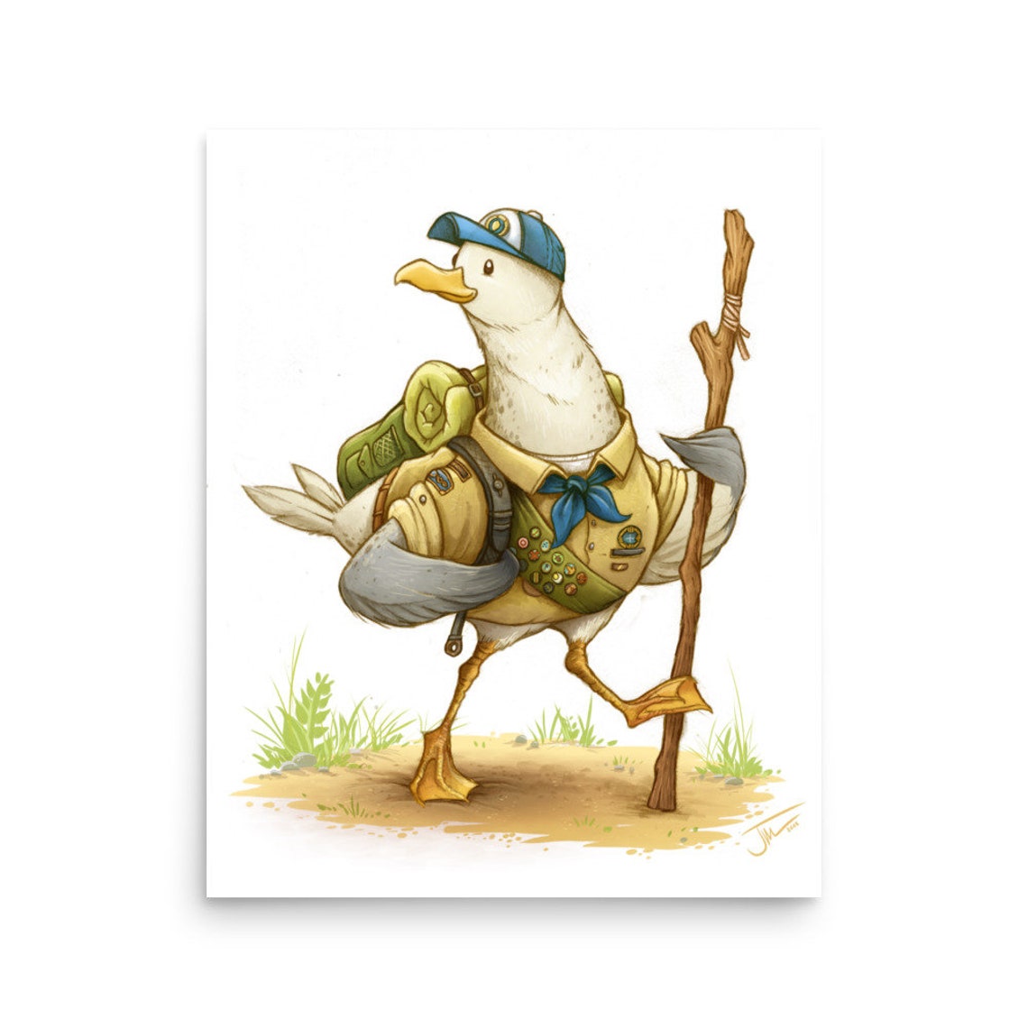 Seagull Scout - Illustrated Poster Print - Etsy