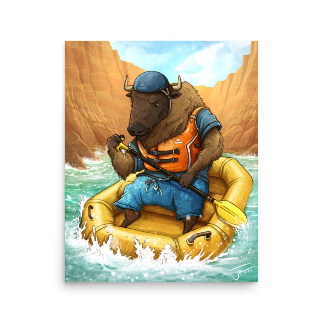 Water Buffalo - Illustrated Poster Print - Etsy
