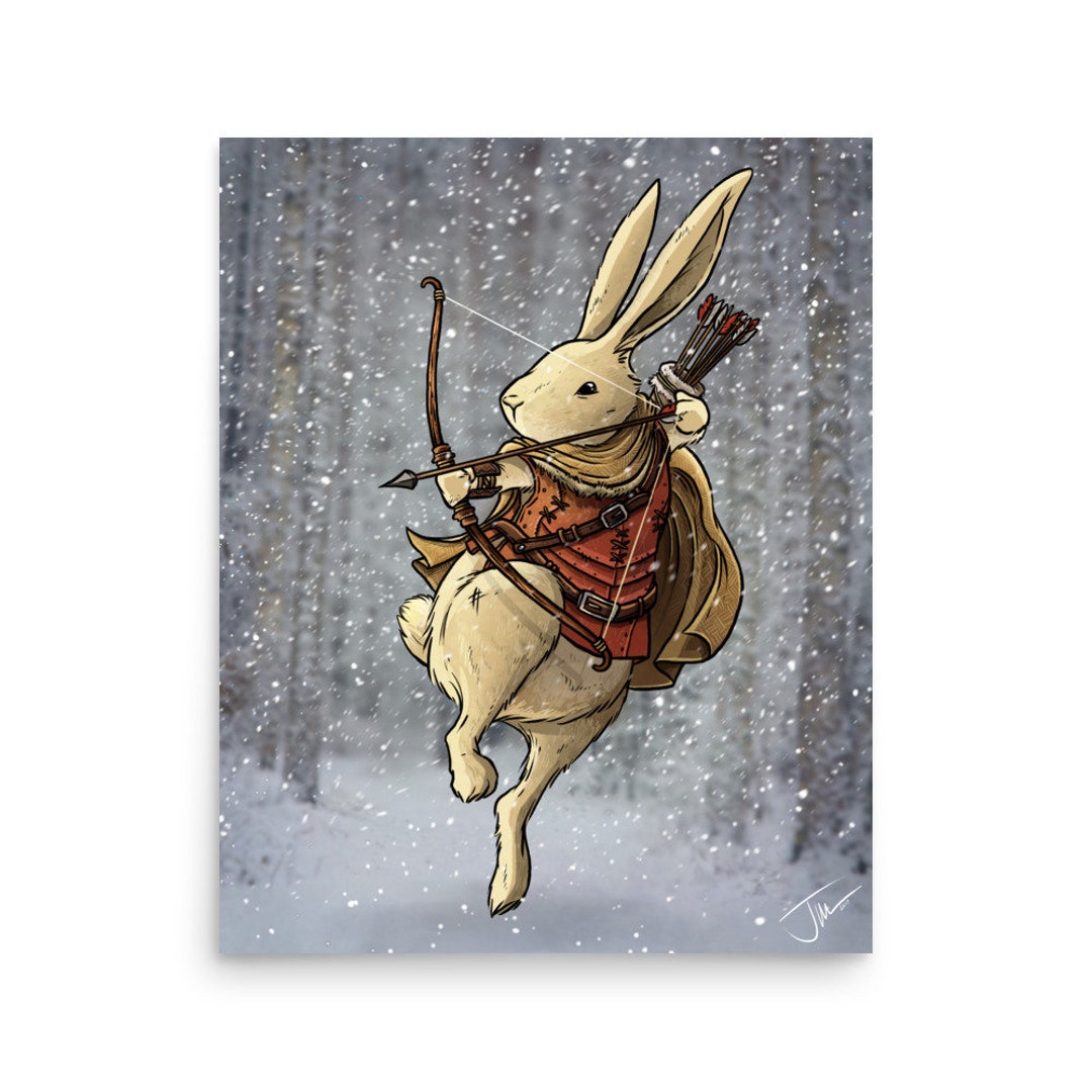 Rabbit Archer - Illustrated Poster Print - Etsy