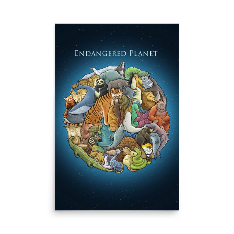 Endangered Animal Poster - Etsy