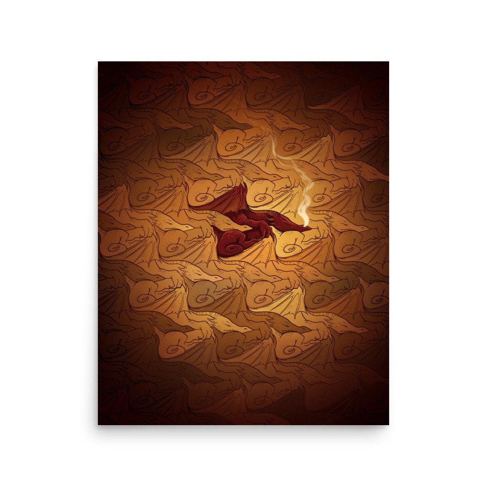 Tessellation of Smaug - Illustrated Poster Print - Etsy