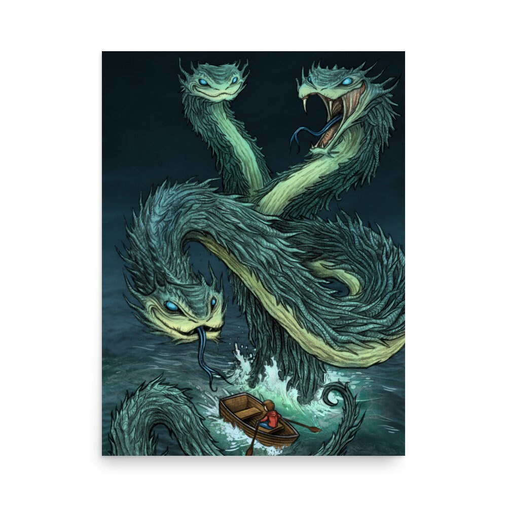 Hydras Illustrated Poster Print - Etsy
