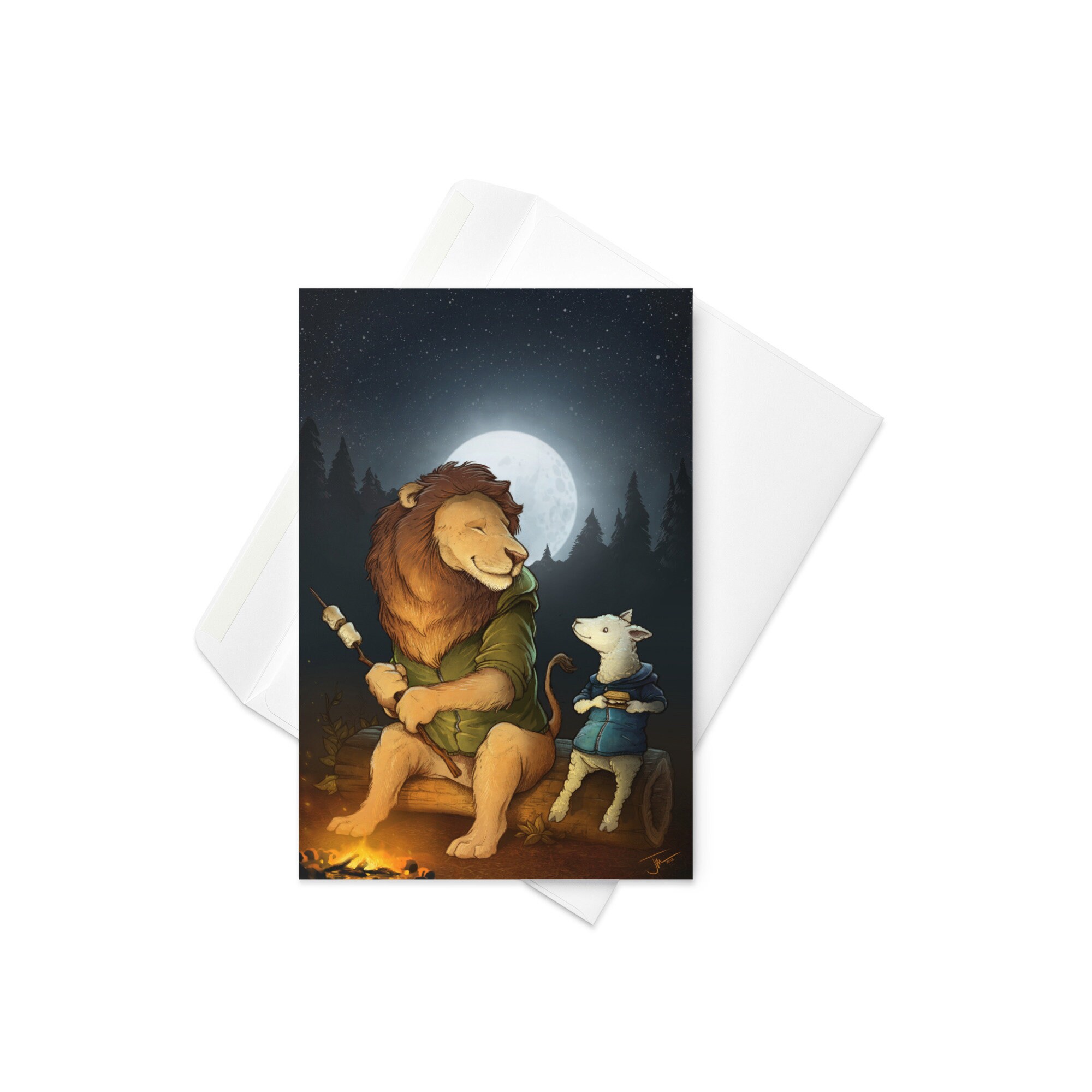 Lion and the Lamb - Illustrated Greeting Card - Etsy