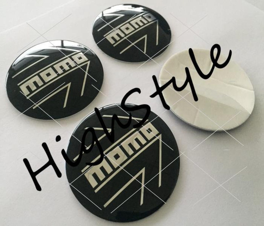 Metal Stickers Car Wheel Center Caps Stickers Set of 4 Fit MOMO 1 1mm ...