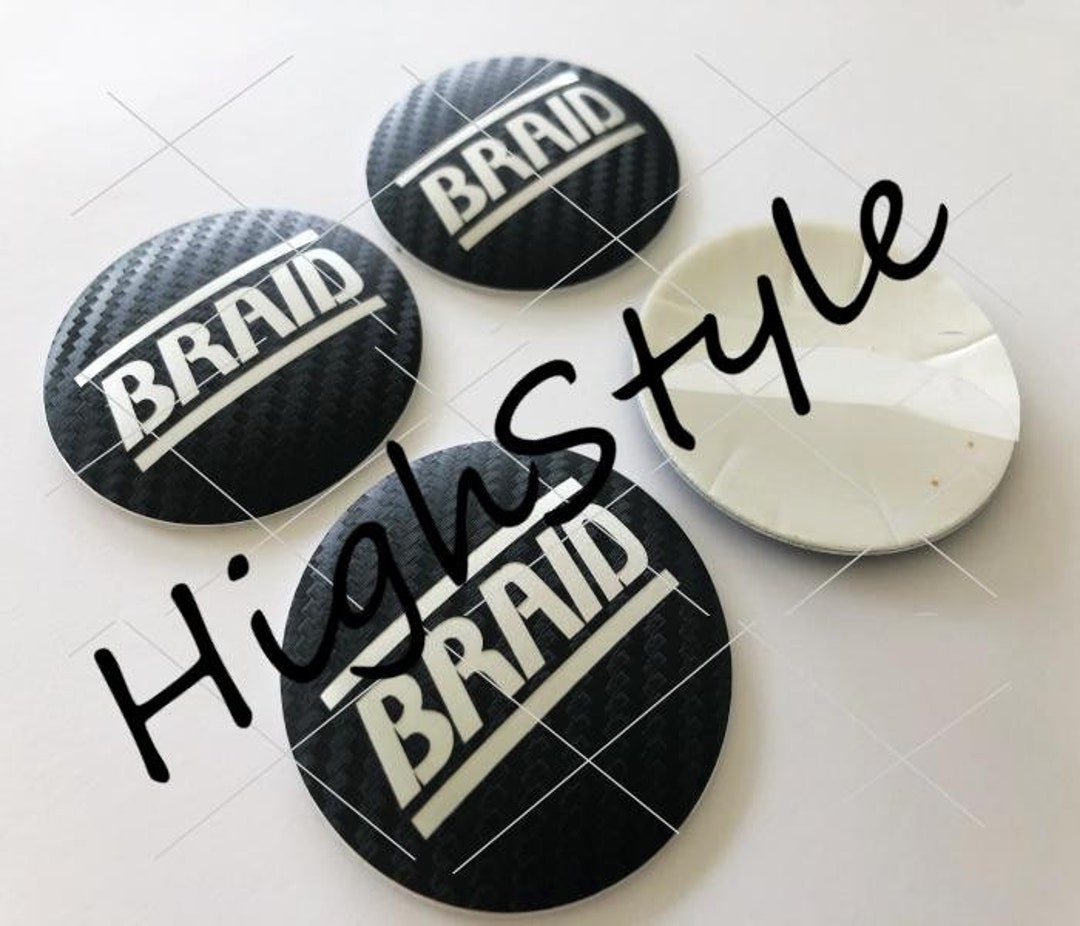 Metal Stickers Car Wheel Center Caps Stickers Set of 4 Fit BRAID 3 ...
