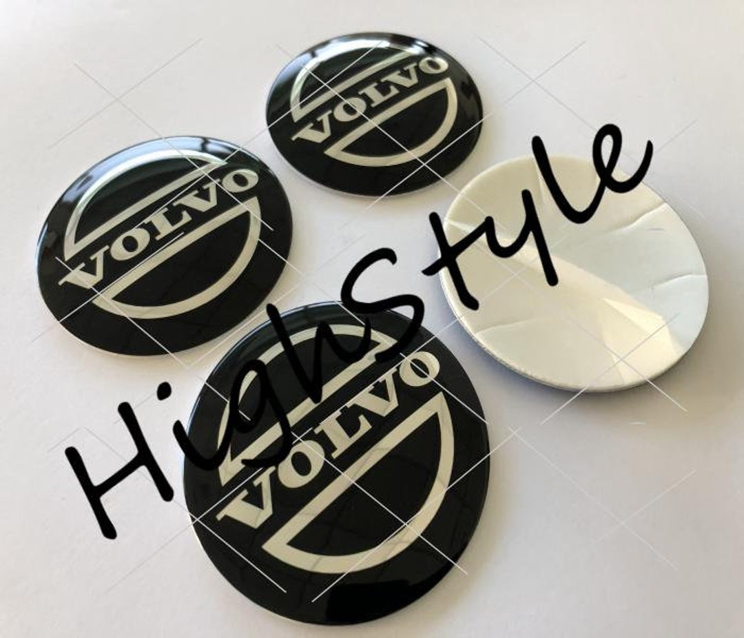 Metal Stickers Car Wheel Center Caps Stickers Set of 4 Fit VOLVO 2 1mm ...