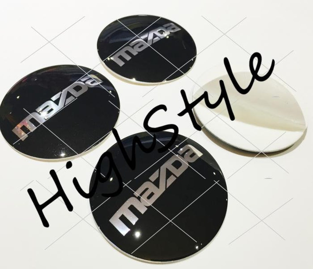 Metal Stickers Car Wheel Center Caps Stickers Set of 4 Fit MAZDA 6 1mm ...