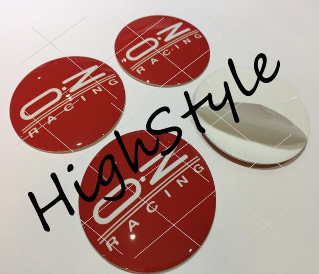 Metal Stickers Car Wheel Center Caps Stickers Set of 4 Fit OZ RACING 23 ...