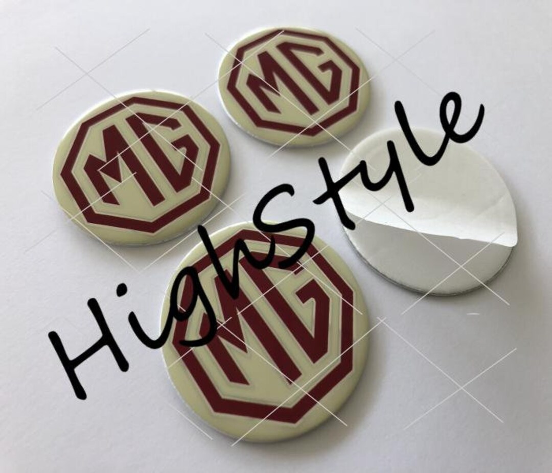 Metal Stickers Car Wheel Center Caps Stickers Set of 4 Fit MG 9 1mm ...
