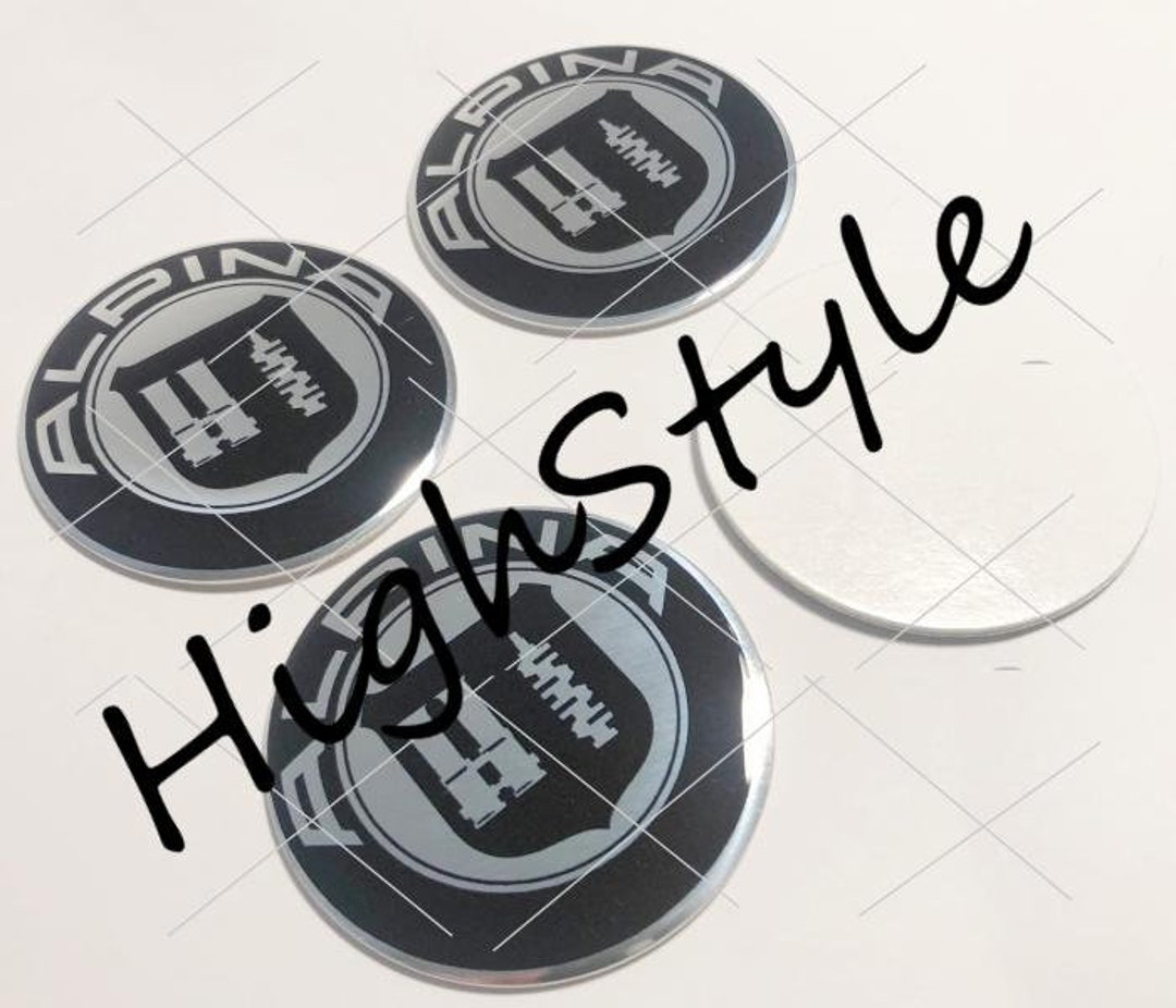 Metal Stickers Car Wheel Center Caps Stickers Set of 4 Fit ALPINA 2 ...