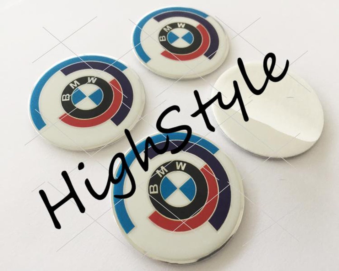 Metal Stickers Car Wheel Center Caps Stickers Set of 4 Fit Bmw 20 1mm ...