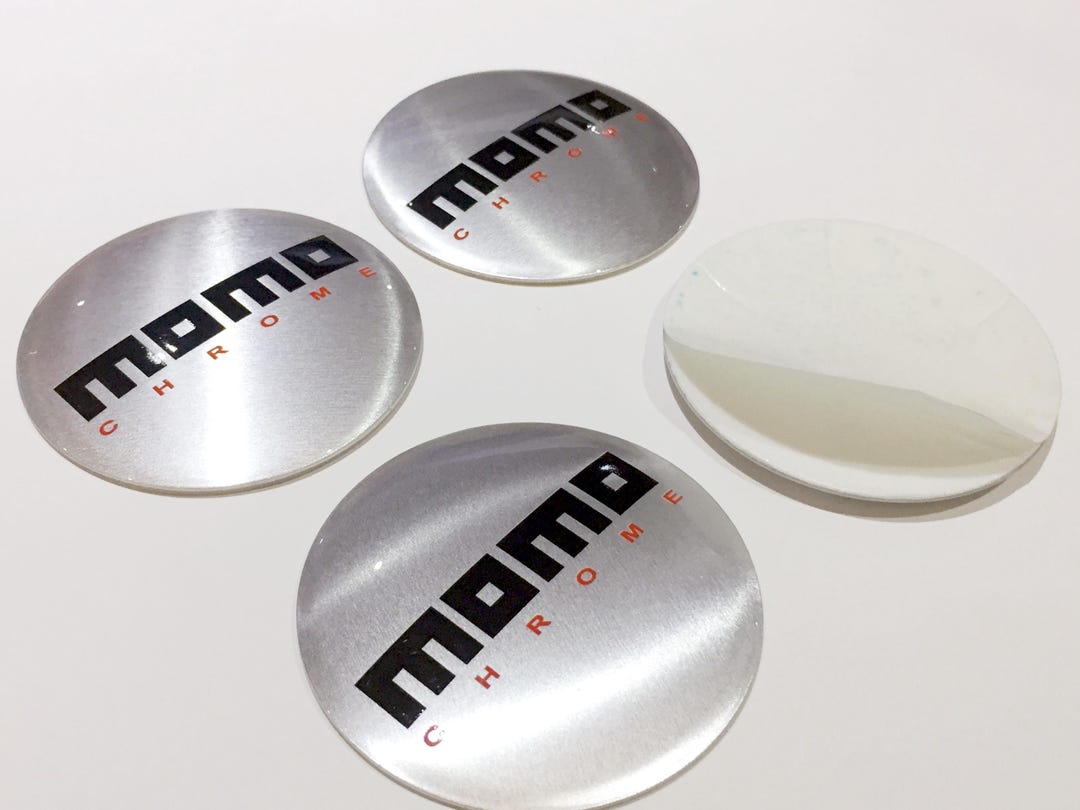 Metal Stickers Car Wheel Center Caps Stickers Set of 4 Fit MOMO 13 1mm ...
