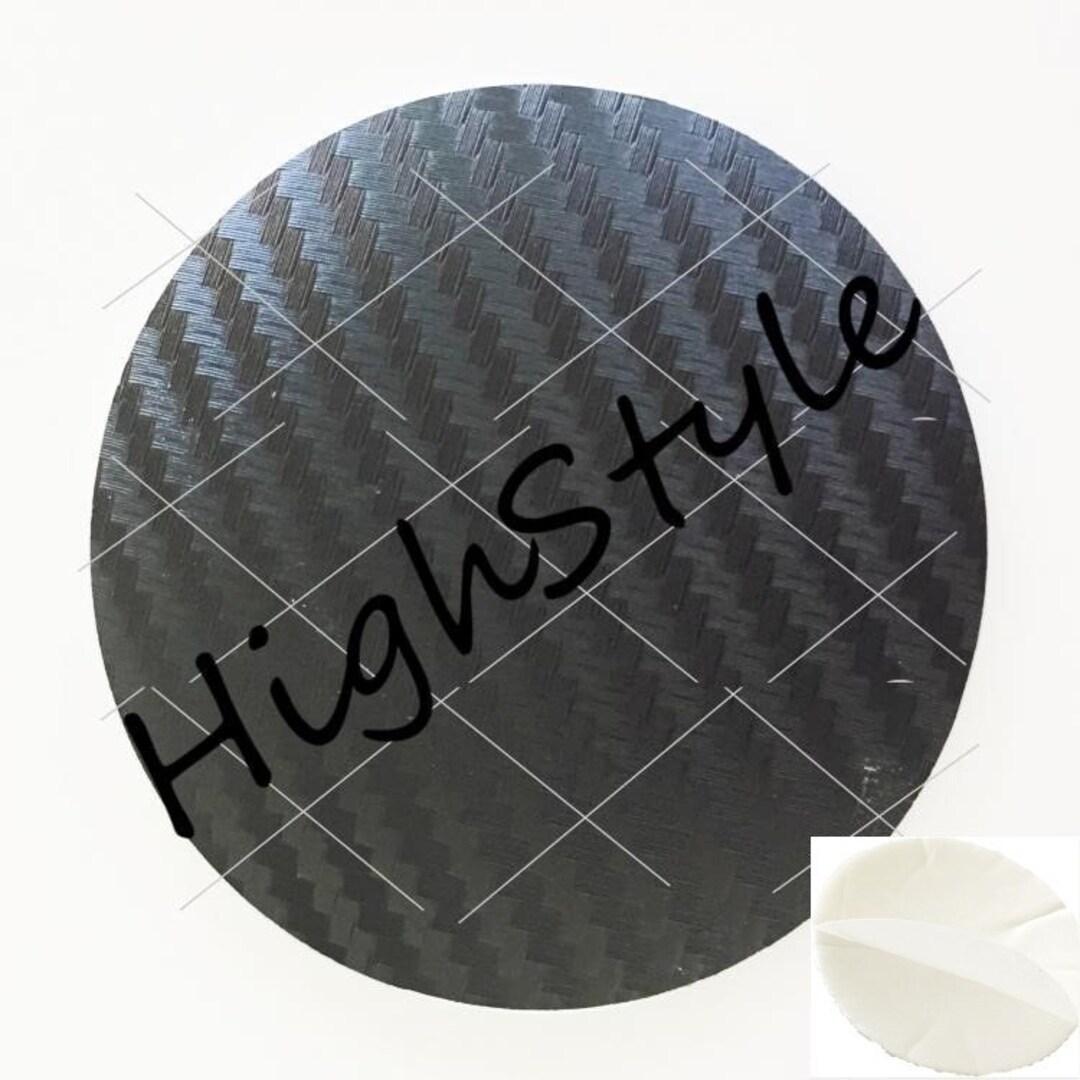 Metal Stickers Car Wheel Center Caps Stickers Set of 4 BLACK CARBON Fit ...