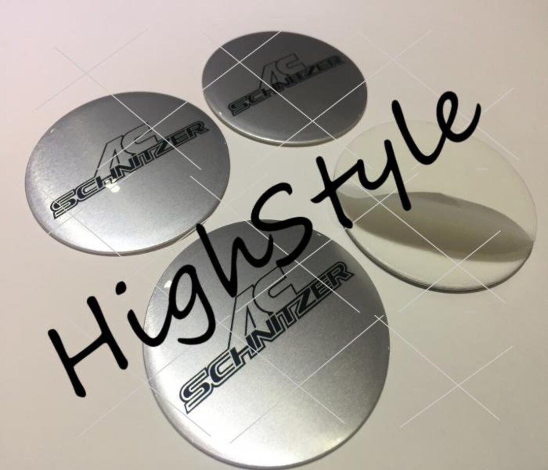 Metal Stickers Car Wheel Center Caps Stickers Set of 4 Fit AC SCHNITZER ...