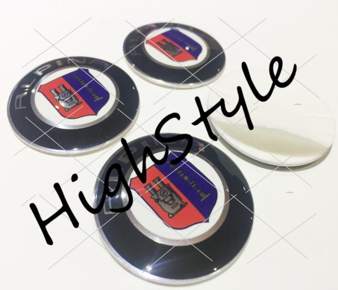 Metal Stickers Car Wheel Center Caps Stickers Set of 4 Fit ALPINA 4 ...