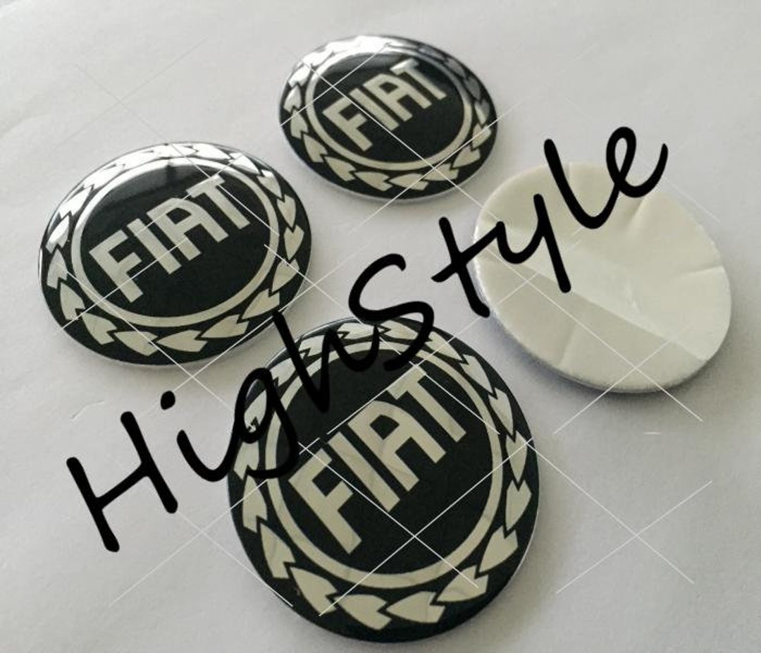 Metal Stickers Car Wheel Center Caps Stickers Set of 4 Fit FIAT 11 4pcs ...