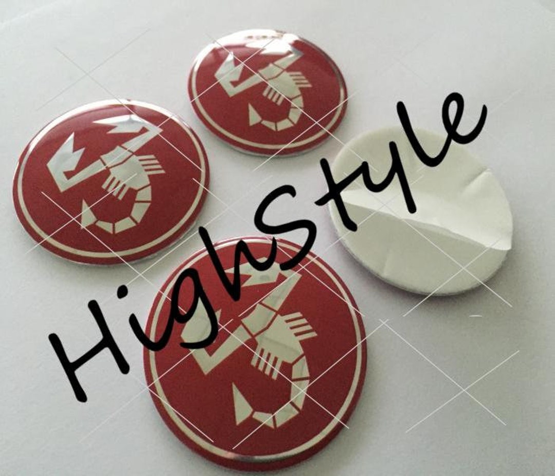 Metal Stickers Car Wheel Center Caps Stickers Set of 4 Fit ABARTH 29 ...