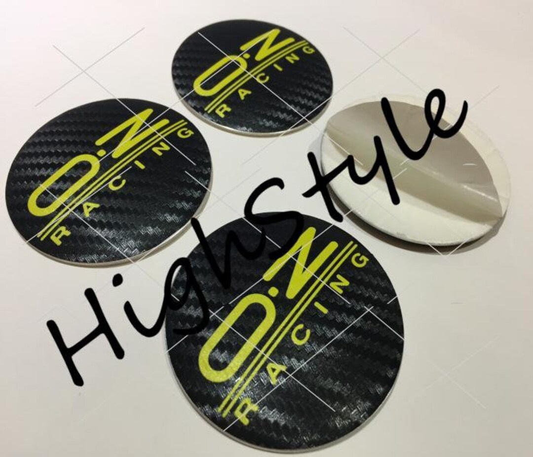 Metal Stickers Car Wheel Center Caps Stickers Set of 4 Fit OZ RACING 22 ...