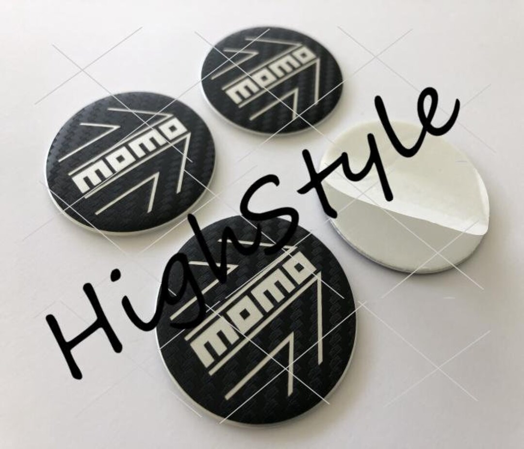Metal Stickers Car Wheel Center Caps Stickers Set of 4 Fit MOMO 8 ...