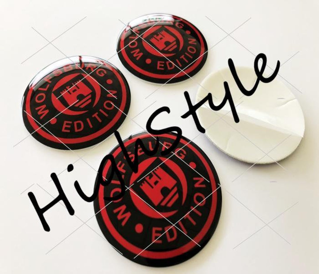 Metal Stickers Car Wheel Center Caps Stickers Set of 4 Fit WOLFSBURG 4 ...