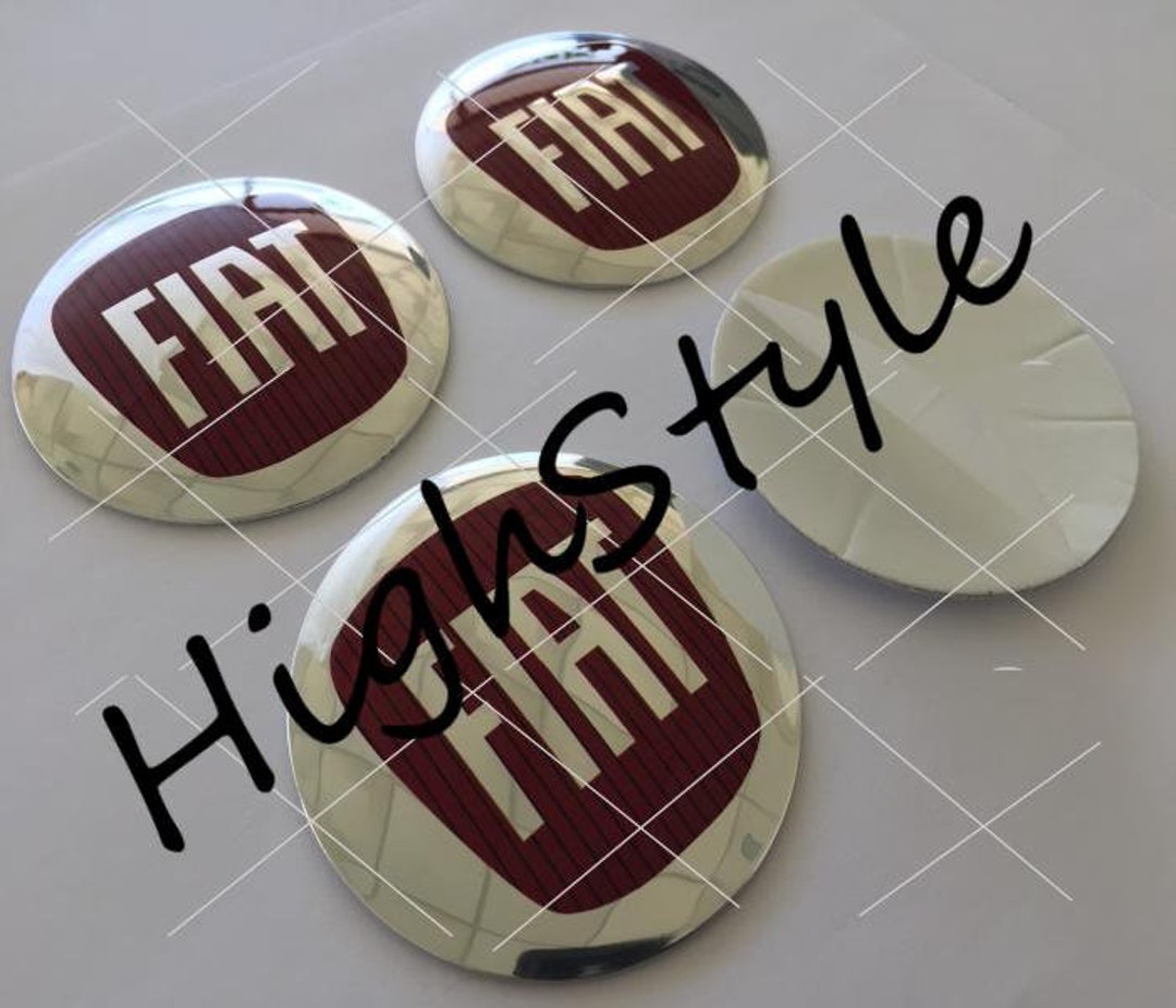 Metal Stickers Car Wheel Center Caps Stickers Set of 4 Fit FIAT 4 4pcs ...