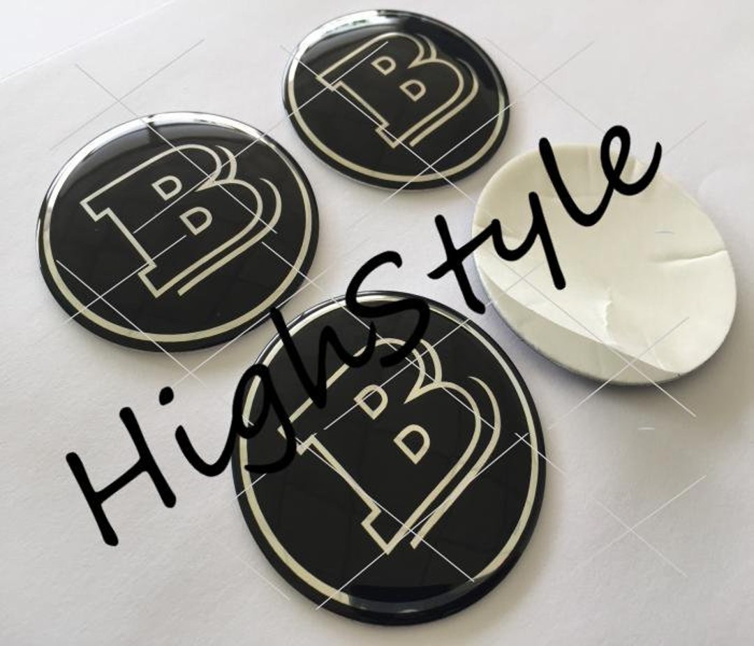 Metal Stickers Car Wheel Center Caps Stickers Set of 4 Fit BRABUS 2 ...