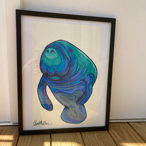 Manatee Art - Etsy