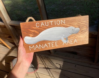 Manatee Crossing Sign - Etsy