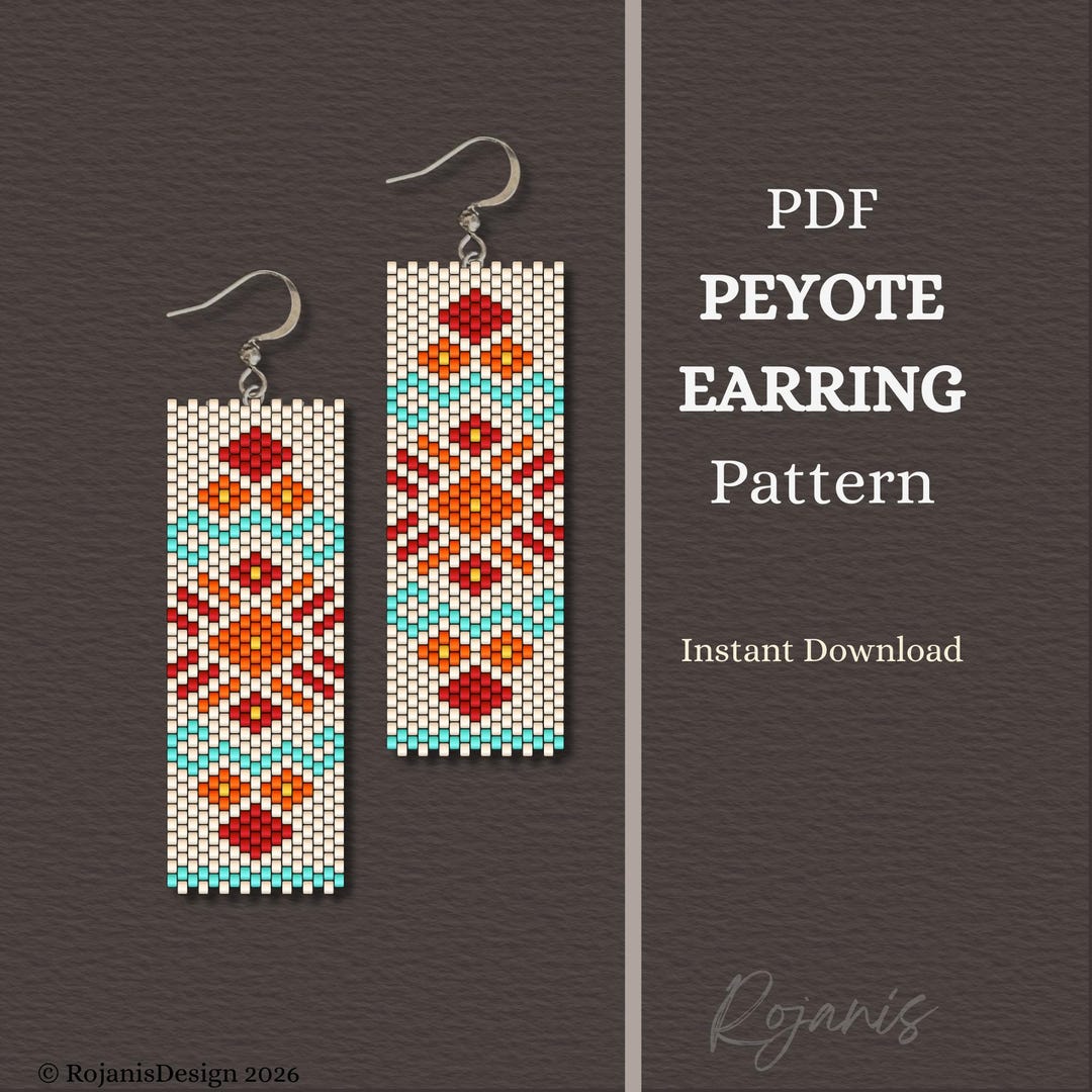 Seed Bead Pattern "sun Dancer" - PDF Peyote Earring Pattern, Aztec ...