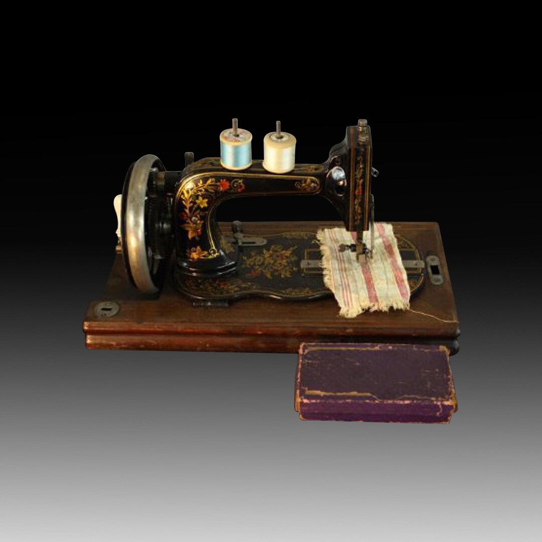 Rare Miniature Fiddlebase Sewing Machine, Circa 1885 — Hand-cranked ...