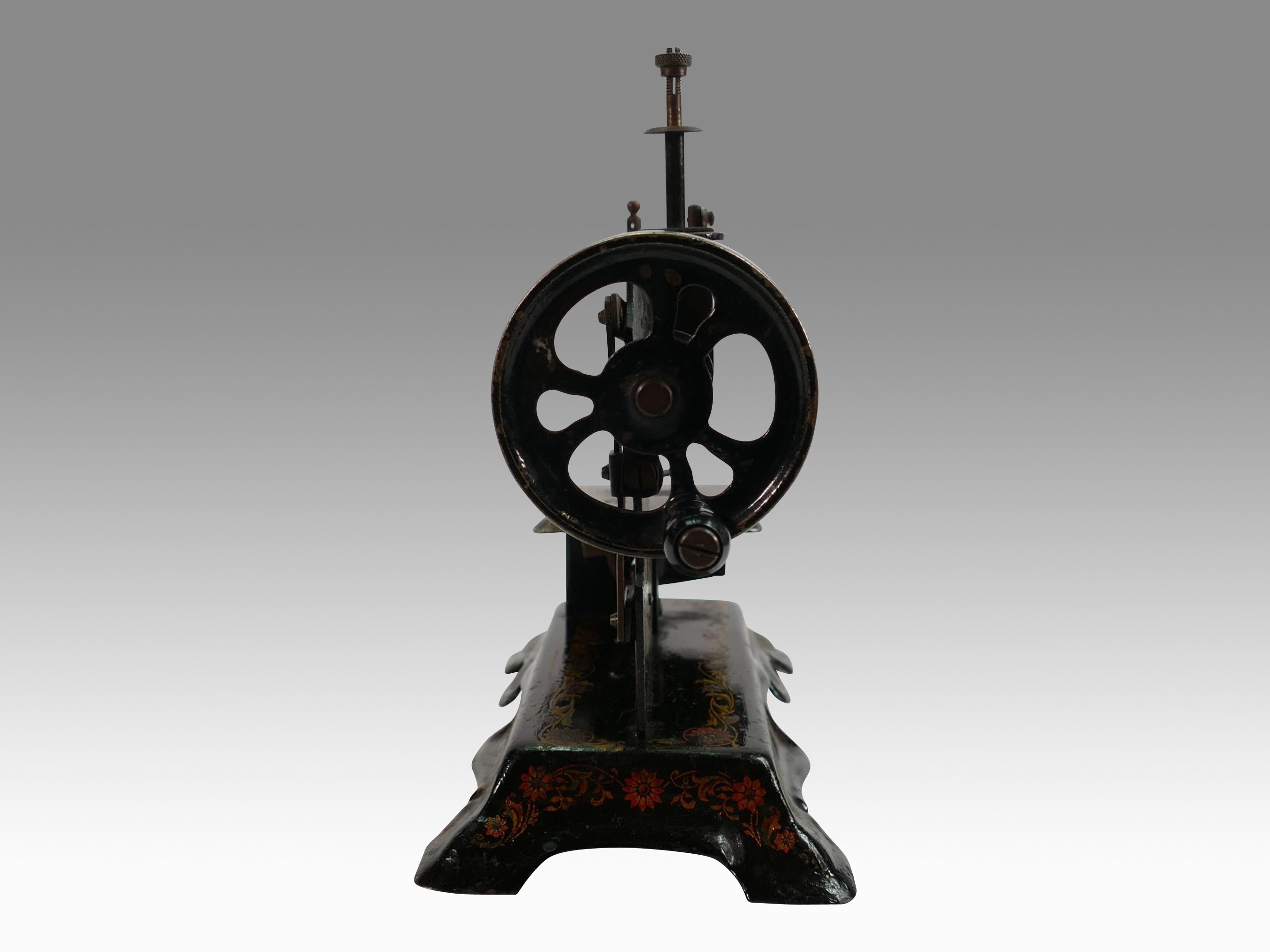 Antique Muller Toy Sewing Machine: 1910 German Cast Iron Floral ...