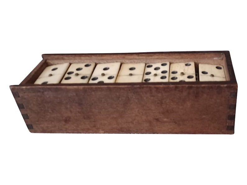 A Complete Victorian Dominoes Set in Original Dovetail Box, Circa 1890 ...