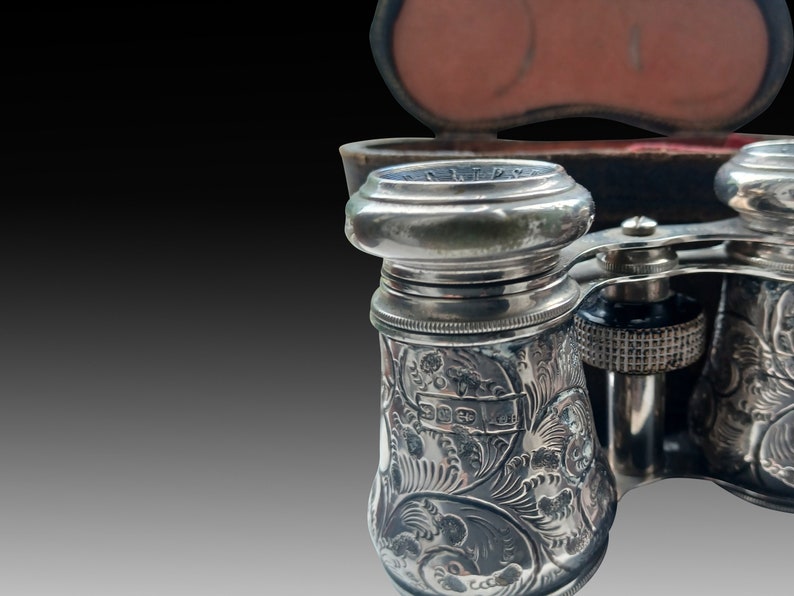 Opera Glasses Rare Antique Solid Silver Embossed Opera Viewing Glasses ...
