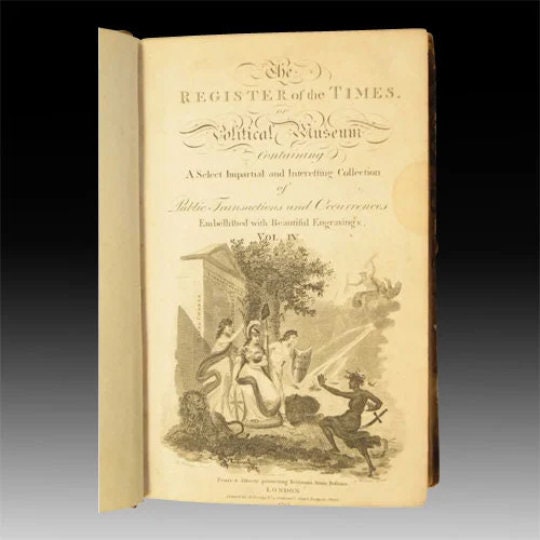 Rare Antiquarian Book - Register of the Times, 1795 • Antique Books ...