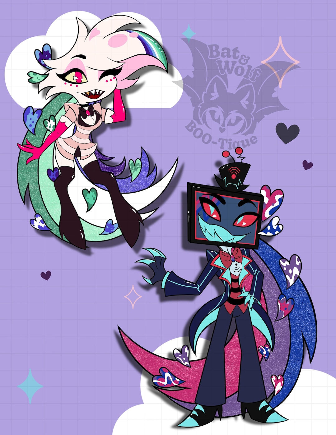 Painted Pride - Hazbin Hotel -LGBTQ - Angel Dust and Vox - Etsy