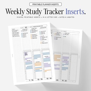 Printable Weekly Study Tracker 10 Minute Planner, Dated Undated , A4 ...