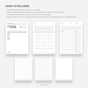 10 Minutes Hyperlinked Planner Digital Time Blocking Student Planner ...