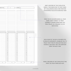 Printable Weekly Study Tracker 10 Minute Planner, Dated Undated , A4 ...